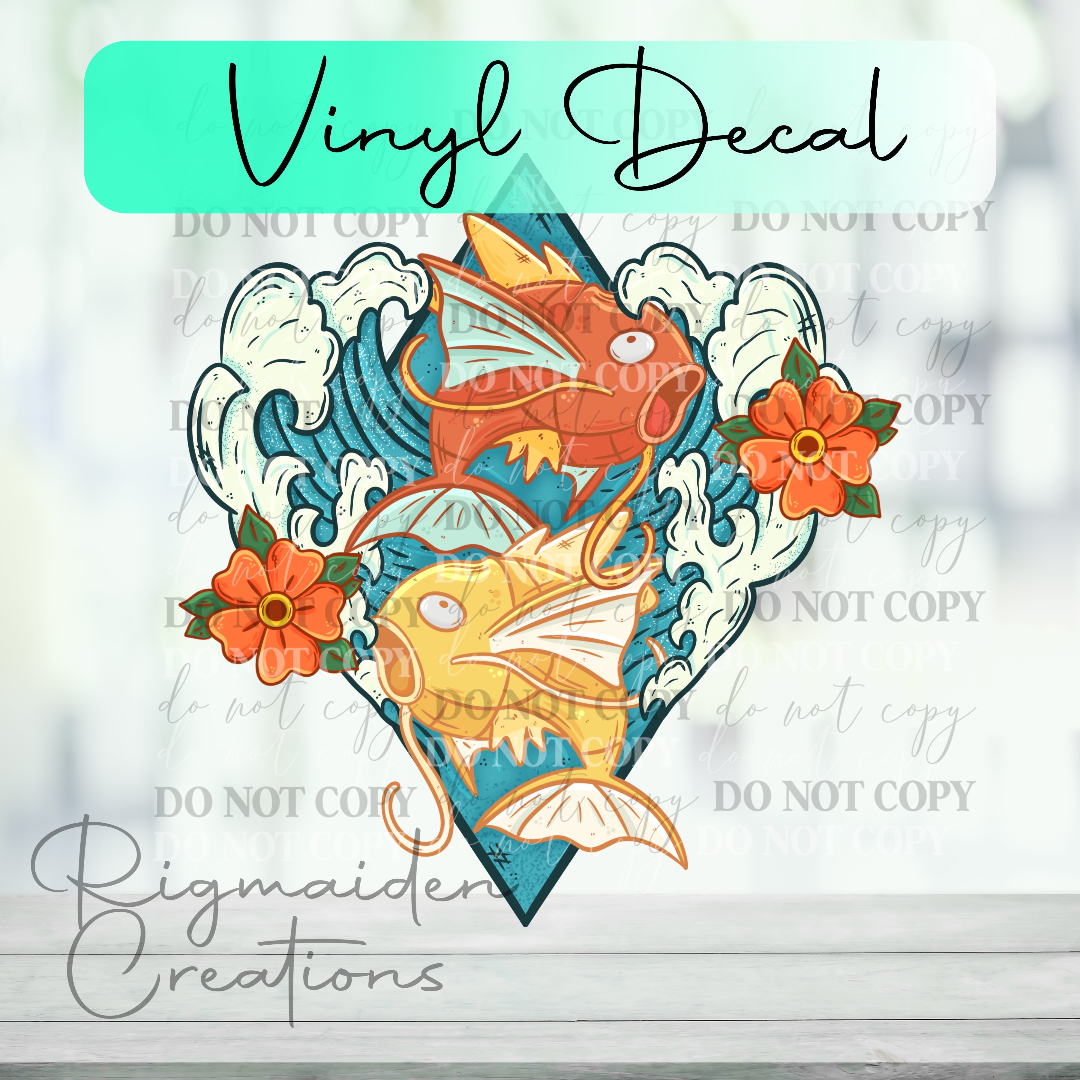 Floral Magikarp Vinyl Decal – Dimensional Drinks