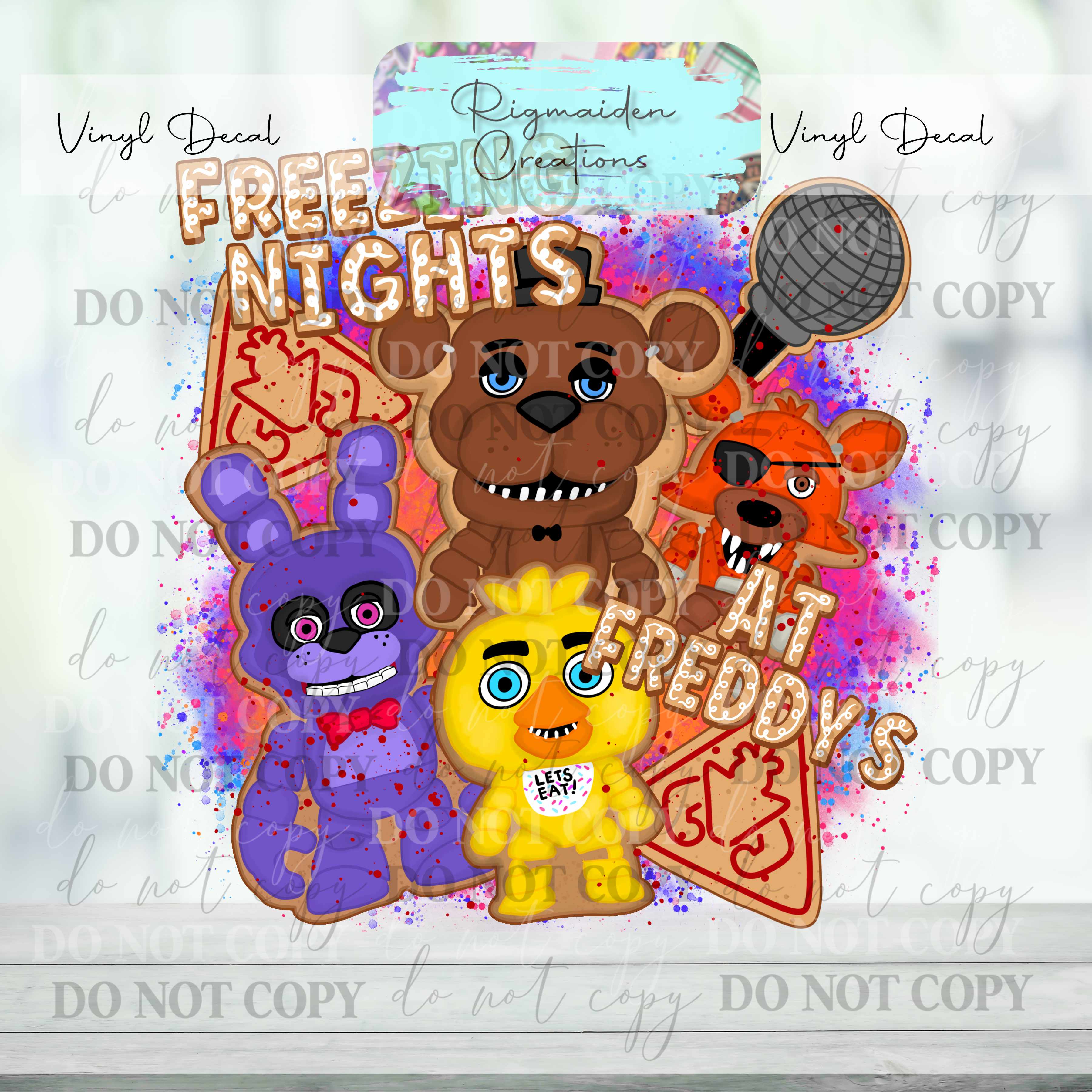 FNAF Sugar Cookie Vinyl Decal – Dimensional Drinks