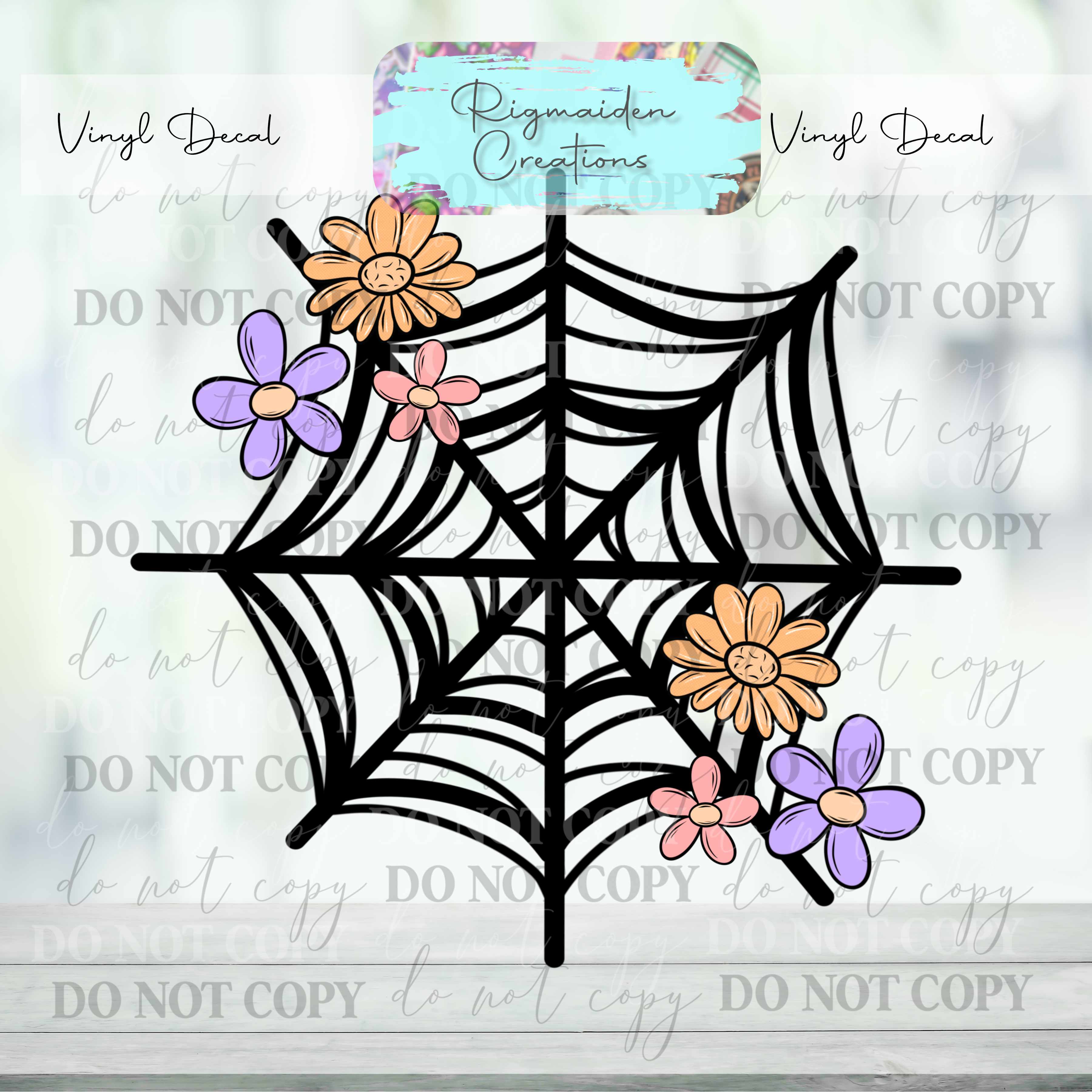 Flower Spider Web Vinyl Decal – Dimensional Drinks