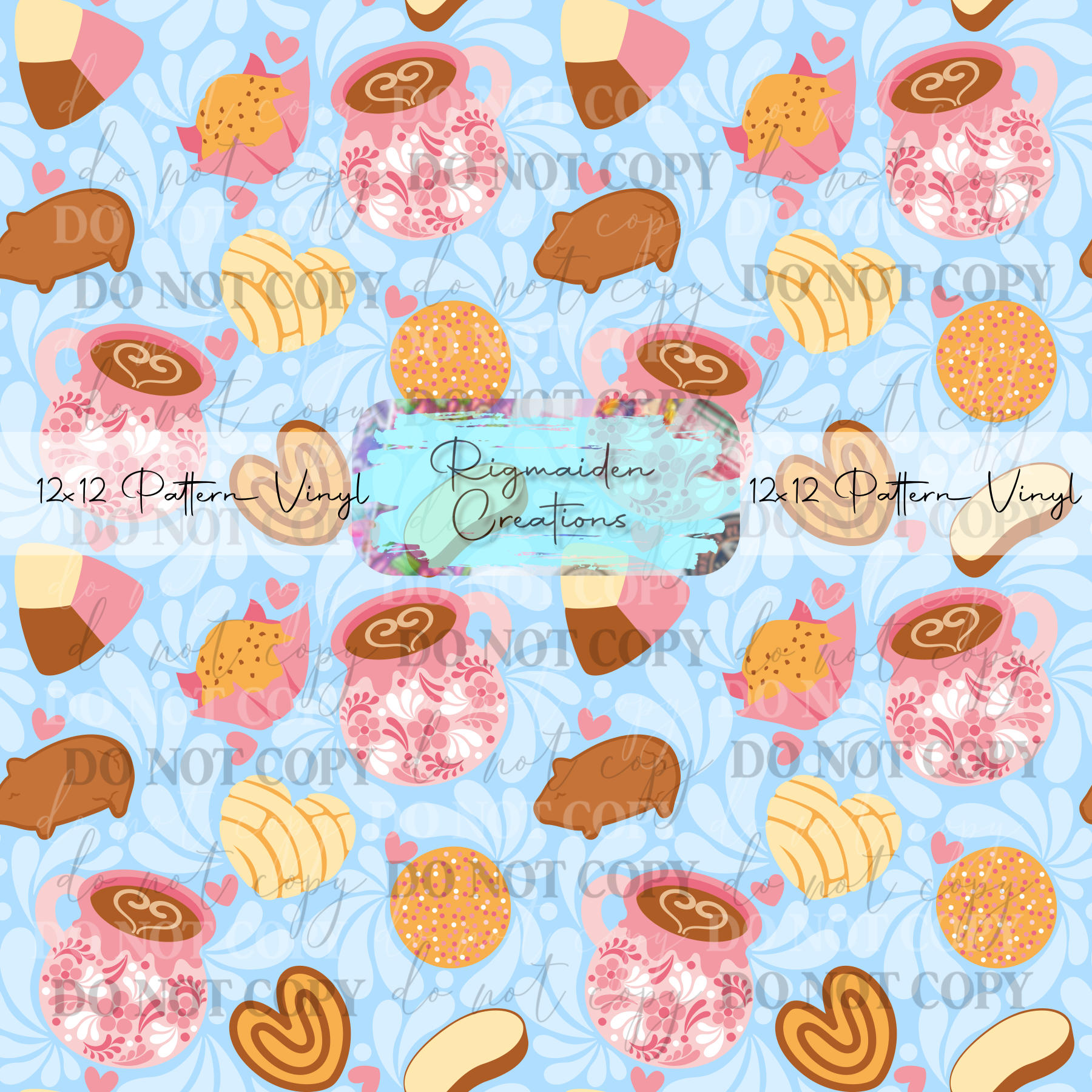 Talavera Pan Dulces Blue Vinyl – Dimensional Drinks